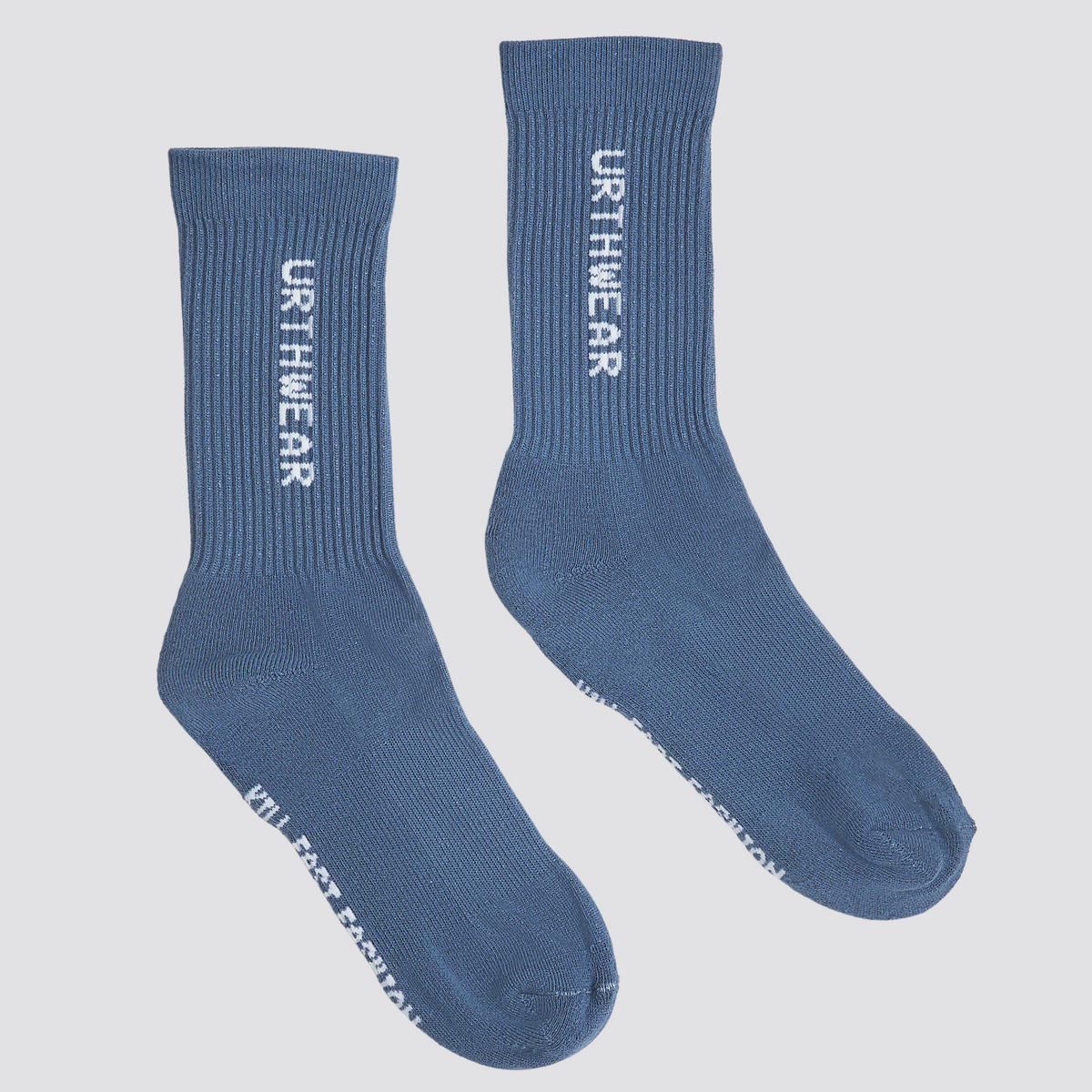 Vertical Street Crew Socks – GOTS Cotton, Ribbed Arch, Jacquard Logo ...