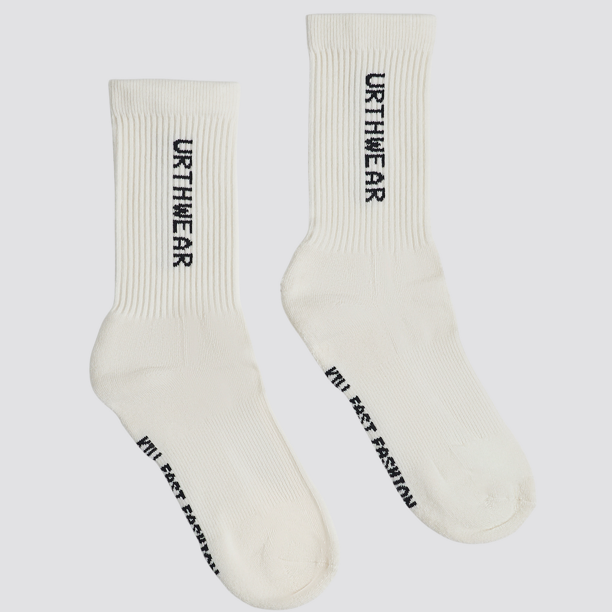 Vertical Street Crew Socks – GOTS Cotton, Ribbed Arch, Jacquard Logo ...