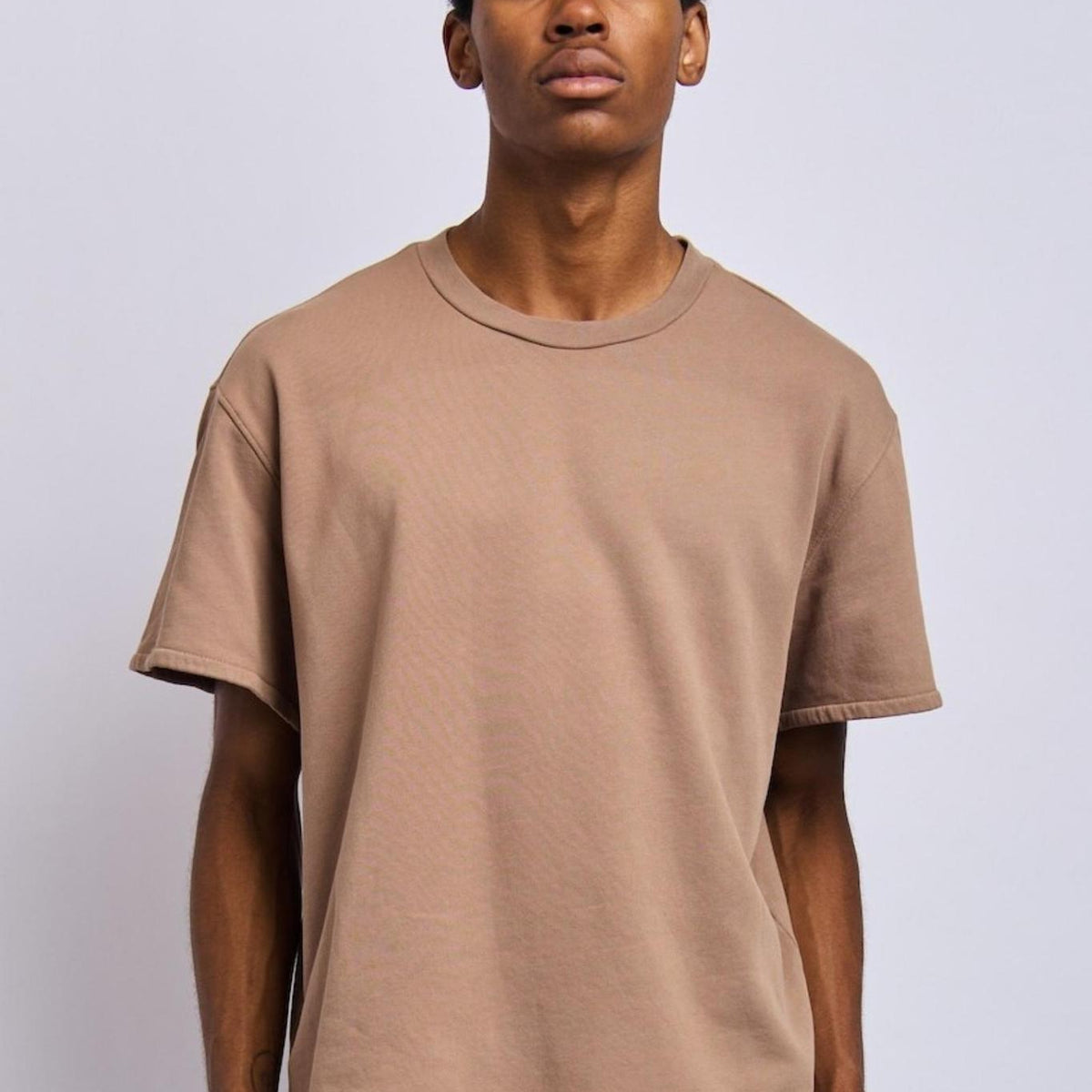 Men’s Organic Cotton Cloudfleece Oversized Fleece Tee, Relaxed, Brown ...